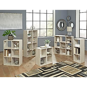 Signature Design by Ashley Socalle Modern 6 Cube Storage Organizer or Bookcase, Whitewash
