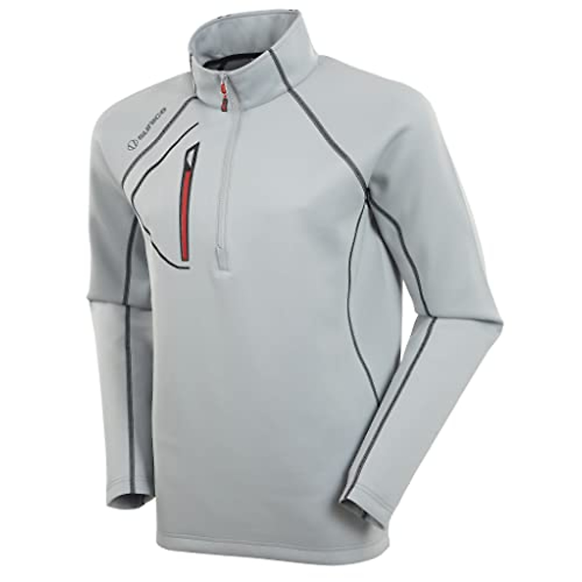Sunice Allendale Men’s Half Zip Performance Pullover with Thermal Protection (Magnesium/Black, Small)