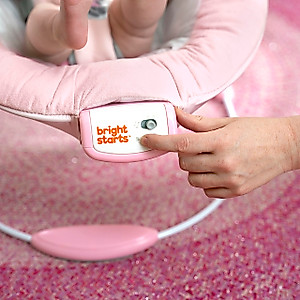 Bright Starts Minnie Mouse Rosy Skies Baby Bouncer with Vibrating Infant Seat, Music & 3 Playtime Toys, 23x19x23 Inch (Pink)