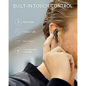 Aipower T18NC Active Noise Cancelling True Wireless Earbuds Bluetooth 5.0, in-Ear Headphones with Charging Case and Touch Control, 24H Playtime, Hi-Fi Sound Quality