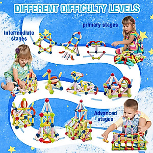 GEPER Magnetic Building Blocks for Kids - Educational Toys for Toddlers and Preschoolers Ages 3 to 8 - Montessori Toys Gifts for Boys and Girls