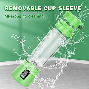 Portable Blender, Personal Blender for Shakes and Smoothies, Blender shake Smoothie for Kitchen Personal Size Blenders with Rechargeable USB, 380Ml Traveling Fruit Veggie Juicer Cup With 6 Blades