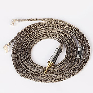 QDC Earphone Cable-KBEAR [Show] 24 Core 5N OFC Silver Plated Cable, in-Ear Monitors Replacement Cable with 3.5mm Plug Suit for SX ZEX ZEXPRO Zax ZAS ZSN-PRO-X ZSTX ZSN ZS10 (QDC3.5, Grey)