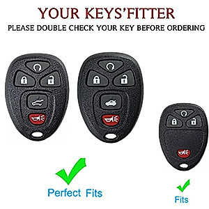 TAPAYICA for GMC Key Fob Cover Keyless Remote Smart Key Fob Shell with Keychain Fit for Chevrolet Suburban Tahoe Traverse Buick Enclave Cadillac Escalade GMC Acadia Yukon (5 Buttons-Black)