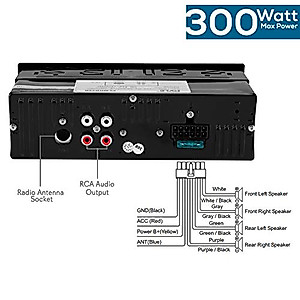 6.5 Inch Dual Marine Speakers - 2 Way IP44 Audio Stereo Sound System with 200 Watt Power - 1 Pair & Marine Bluetooth Stereo Radio - 12v Single DIN Style Boat in Dash Radio Receiver System