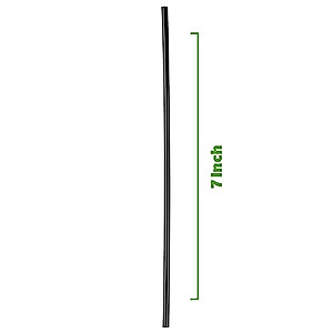 [1000 Bulk Pack] 7 Inch Plastic Sip Stirrers/Straws - Disposable Stir Sticks for Coffee & Cocktail - Black