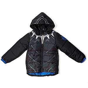 Marvel Avengers Black Panther Big Boys Zip Up Puffer Jacket Gray 14-16