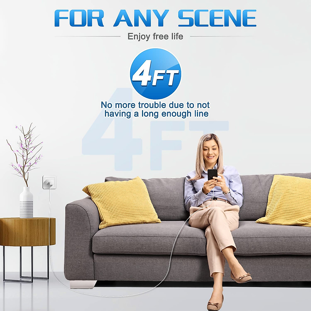 OthoKing PD 20W USB C Fast Charger and Cable Compatible for iPhone 15,15 Puls,pro,max, Type C Wall Charger with 4FT/1.2M USB C to C Charging Cable (2 Pack)