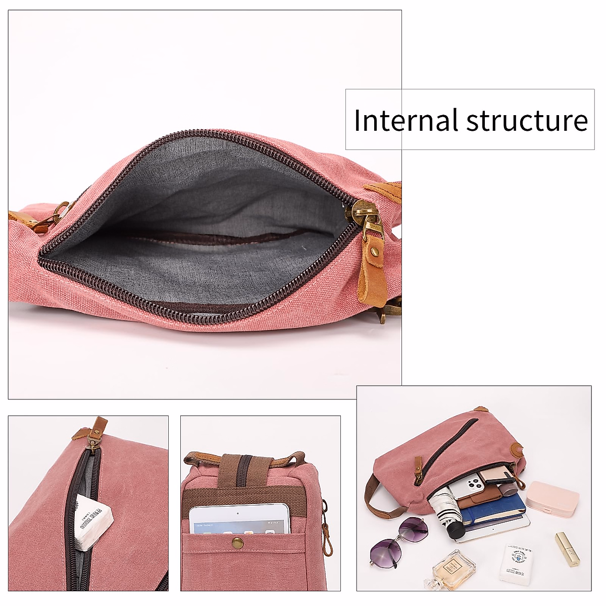 KL928 Canvas Sling Bag - Small Crossbody Backpack Shoulder Casual Daypack Rucksack for Men Women