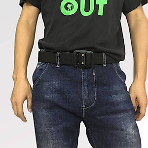 WYuZe Mens Tactical Belt Military Elastic Stretch Duty Riggers Belt Metal Buckle