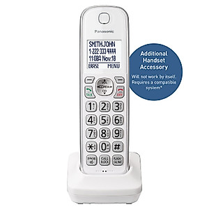 Panasonic Expandable Cordless Phone System with Answering Machine and Call Block - 3 Cordless Handsets & Additional Cordless Phone Handset for use with KX-TGD63x Series Cordless Phone Systems