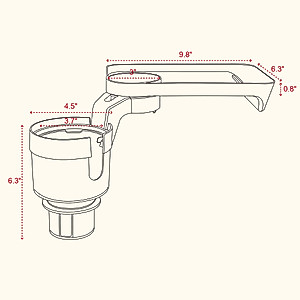 Cup Holder Tray for Car, Drink Holder Expander Compatible with Yeti 20/26/30 oz Hydro Flasks 32/40 oz Nalgenes 30/32/38/48 oz Camelbak 32/40 oz Detachable Tray Table