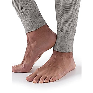 Wrangler Men's Waffle Thermal 2-Pack Pants, Light Grey Heather, Large