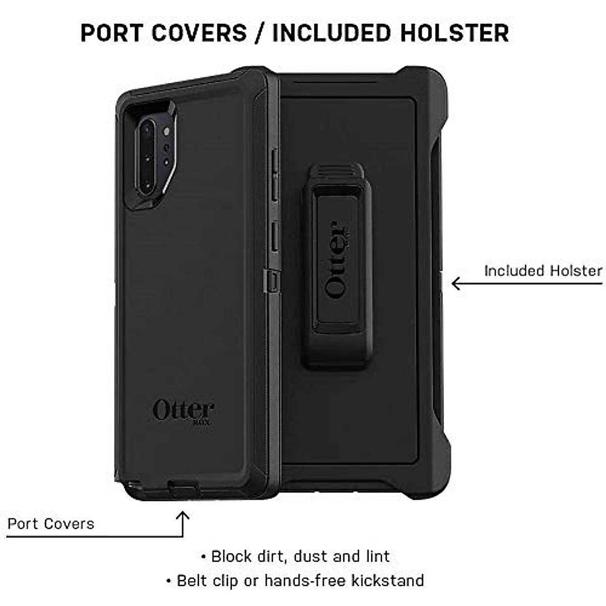 OtterBox DEFENDER SERIES Case & Holster for Samsung Galaxy Note10 - Black