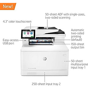 HP Color Laserjet Enterprise M480f Multifunction Duplex Printer (Renewed Premium)