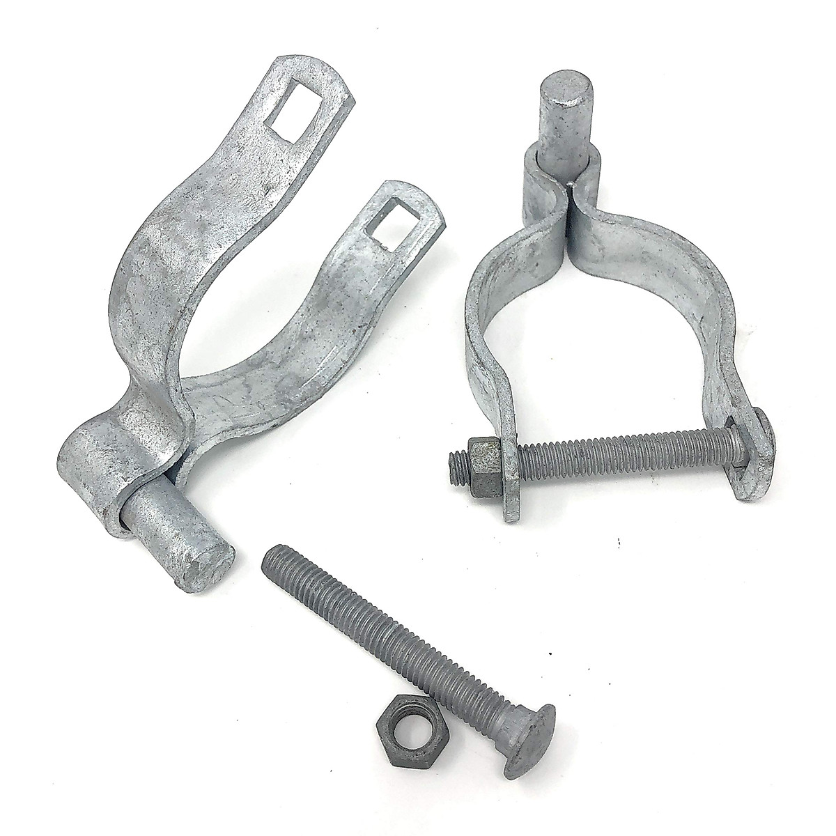Pressed Steel Chain Link Fence Post Hinge w/Bolt - (2 Sets Pack) (2-3/8")
