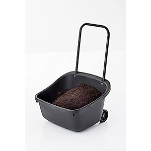 MAZE 48 Gallon Geared Two Compartment Compost Tumbler and MAZE Compost Cart