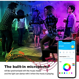 DAYBETTER Smart Led Lights 30ft, 5050 RGB Led Strip Lights Kits with 24 Keys Remote, App Control Timer Schedule Led Music Strip Lights