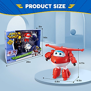 Super Wings - 5" Transforming 5-Pack Jett, Paul, Todd, Astra and Agent Chase | Airplane Toys Action Figures | Preschool Toy Plane for 3 4 5 Year Old Boys and Girls | Birthday Gifts for Kids , Red