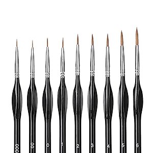 Mr. Pen- Miniature Paint Brushes, 9 Pcs, Detail Paint Brush Set, Fine Paint Brush, Mini Paint Brushes, Thin Paint Brushes, Tiny Paint Brushes, Micro Paint Brush, Fine Point Paint Brush