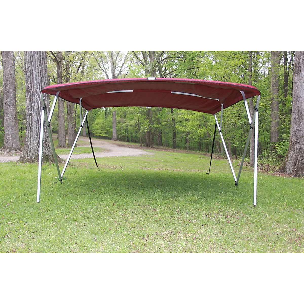 Vortex Direct Burgundy Square Tube Fram 4 Bow Bimini Top, 8' Long, 91"-96" Wide, 54" Tall