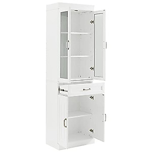 Crosley Furniture Stanton Glass Door Pantry, White