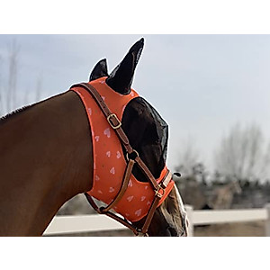 TGW RIDING Horse Fly Mask Super Comfort Horse Fly Mask Elasticity Fly Mask with Ears We Only Make Products That Horses Like (M, Dark Orange)……