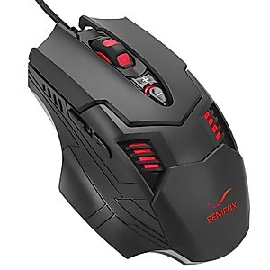 FENIFOX Wired Mouse Gaming Rainbow Backlit Ergonomic Mouse with Programmable Buttons Wired Illuminate Mice for PC Computer Windows PC Gamer PS4 Xbox one