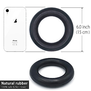 WeTest Dog Chew Circle Toys for Aggressive Chewers, Durable Non-Toxic Natural Rubber （Orange） (LJ-ZLK-112903)