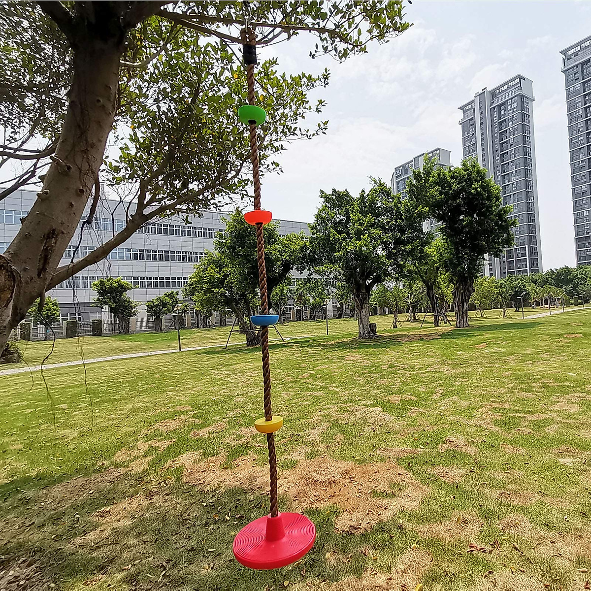 Xinlinke Tree Climbing Rope and Kids Disc Swing Seat Set Outdoor Backyard Playground Accessories