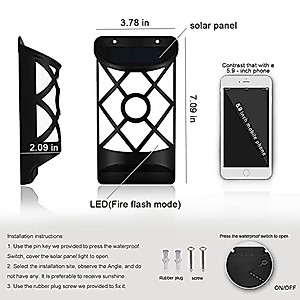 Aityvert Solar Flame Lights Outdoor, Waterproof Flickering Flame Solar Lights Dark Sensor Auto On/Off 66 LED Solar Powered Wall Mounted Night Lights Lattice Design for Patio Deck Driveway