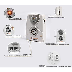 Telephone Ringer Amplifier by Connected Essentials - Loud Ringer with Bright Flashing Light