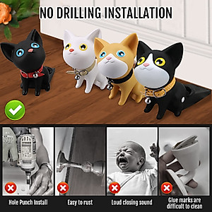 Cute Cat Door Stopper - Creative Door Wedge Soft Durable Decorative Door Stop Anti-Skid Base Non Scratching Suitable for Placement Against Any Doors