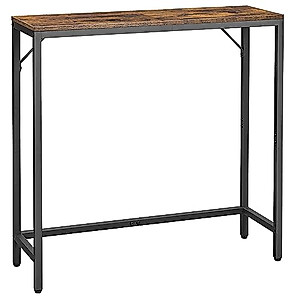 HOMCENES Narrow Console Table with 2 Support Bar and Desktop Printer Stand Bundle, Thin Entryway Table, Small Sofa Table, Industrial Couch Table, Under Desk Printer Table Rack