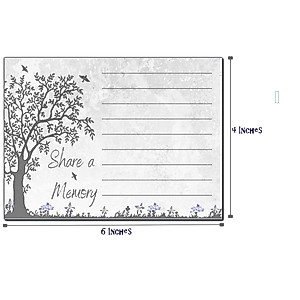 Share a memory cards for Celebration of life Funeral Tree of life Sympathy memorial remembrance acknowledgment Guest Book Alternative 40 ct