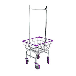CHAMIN 1.5BU Chrome Coated CART for House and Commercial (Lavender Color) (Chrome, 1.5 Bushel)