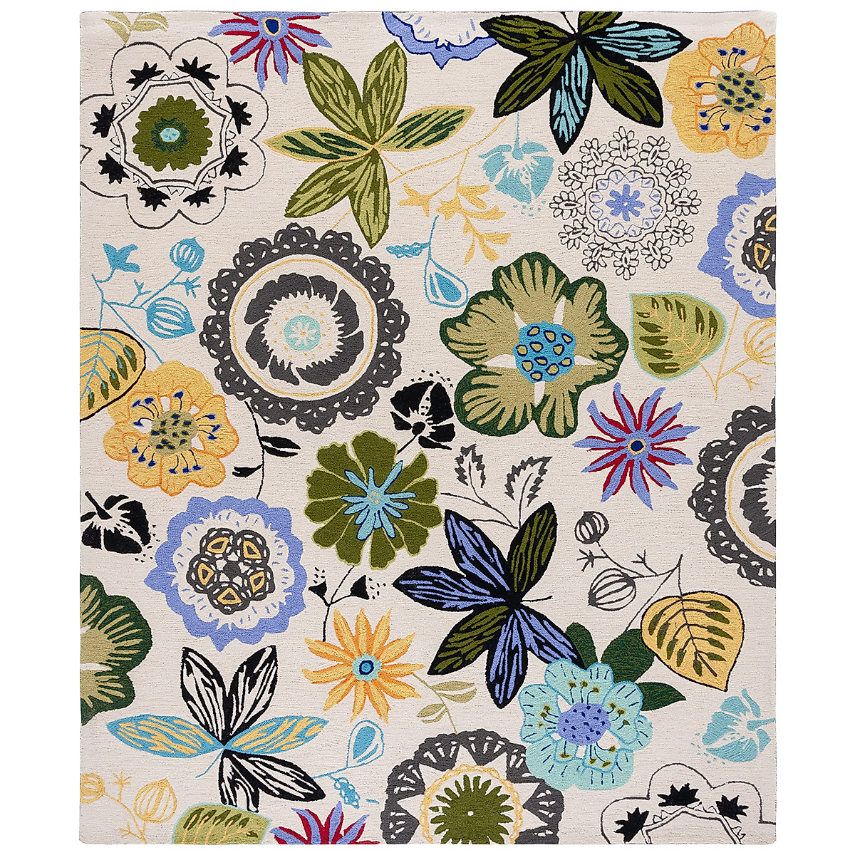 SAFAVIEH Four Seasons Collection 8' x 10' Ivory/Multi FRS472D Hand-Hooked Floral Area Rug