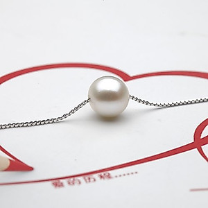 VIKI LYNN Single Pearl Necklace 7-8mm Freshwater Cultured Pearl 925 Sterling Silver Box Chain