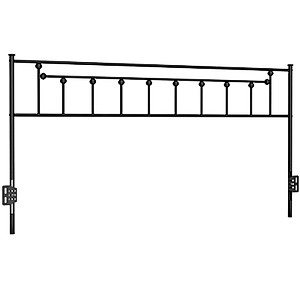 IKIFLY Metal King Size Headboard, Sturdy Steel Headboard Only for King Size Bed, Rustic Farmhouse Style, Easy Assembly, Attach Frame, Black/King