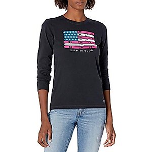 Life is good Womens Crusher, Jet Black, X-Large