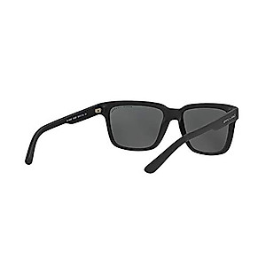 A|X ARMANI EXCHANGE Men's AX4026S Square Sunglasses, Matte Shiny Black/Grey, 56 mm