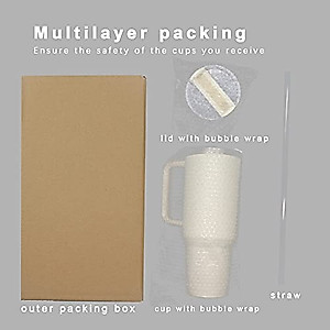 Tumbler With Handle 40 oz and Straw Lid,304 Stainless Steel Water Bottle, Travel Mug Insulated Tumblers Iced for Tea Coffee Gift, large capacity car cup with straw