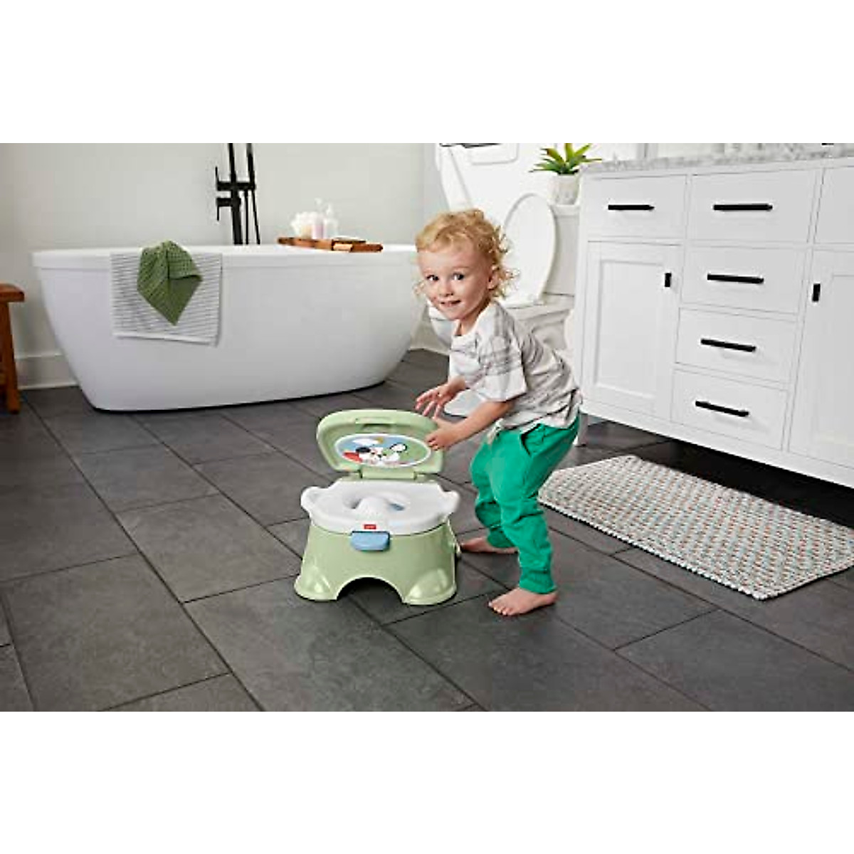 Fisher-Price Toddler Toilet 3-In-1 Puppy Perfection Potty Training Seat And Step Stool With Removable Ring