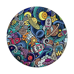 Street Art Galaxy Pattern - Urban Spacecrafts And Planets PopSockets Swappable PopGrip