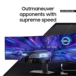 SAMSUNG 49" Odyssey QD-OLED G9 (G95SC) Series Curved Smart Gaming Monitor, 240Hz, 0.03ms, AMD Freestyle Premium Pro, G-Sync Compatible, Dual QHD, Neo Quantum Processor Pro, LS49CG954SNXZA, 2023