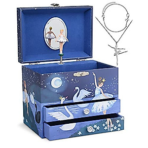 Jewelkeeper Ballerina Music Box & Little Girls Jewelry Set - 3 Ballerina Gifts for Girls - Ballerina Jewelry Box for Girls Musical