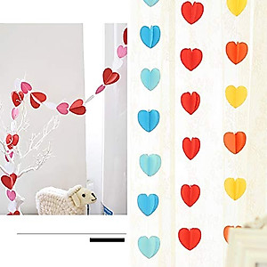 Abaodam 3pcs Dark for Light Banner Party Shape Festival Hanging Decoration Bunting Birthday Heart Blue Streamers Wall Supplies Wedding Event Ornaments Paper Blue+ M Love Garland