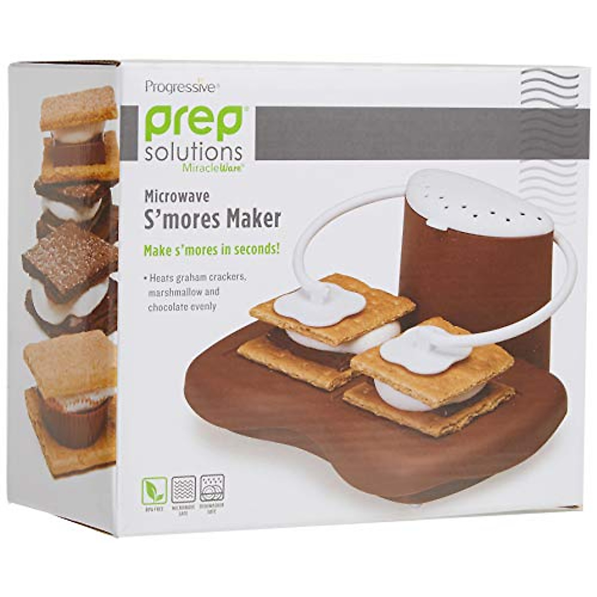 Progressive Prep Solutions Microwave S'mores Maker, Brown/White