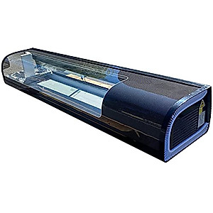 Refrigerated Sushi Display Cooler Case Countertop Black Color 5 Pan Commercial Refrigerator ; LED Lighting; 72" Wide NSF ETL -RTS-132B