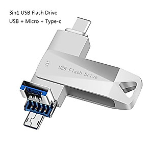 USB Flash Drive Memory Stick Android USB C Phone Photo Stick High Speed Data Storage Drive 1000GB USB 3.0 Thumb Drives WANSISEN for Android Phone Mac-Book Pad Pro Tablets and Computer (Grey, 1TB)